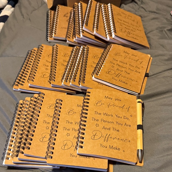 Office | 2 For 30 Inspirational Brown Notebooks With Pen | Poshmark